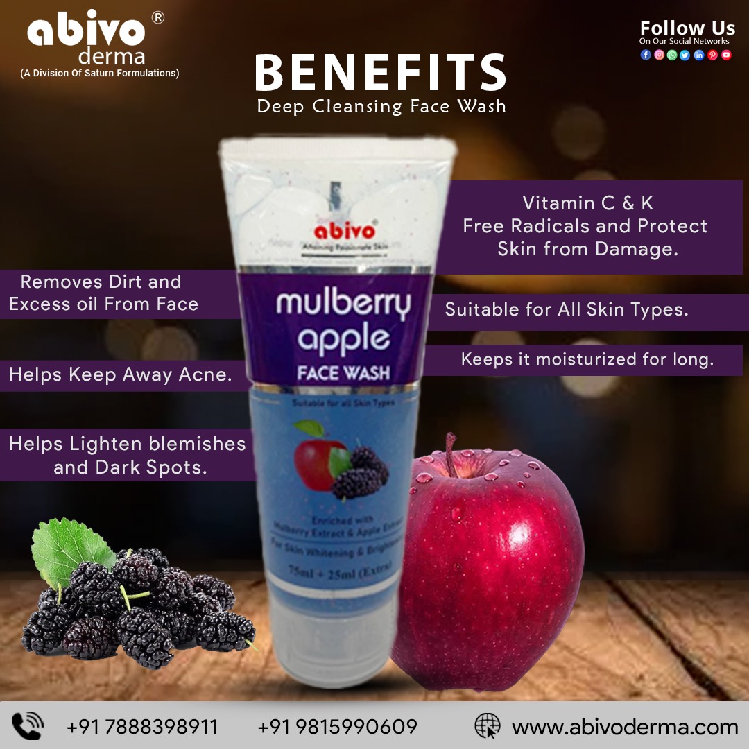 Mulberry Apple Face wash | Abivo Derma - Saturn Formulations