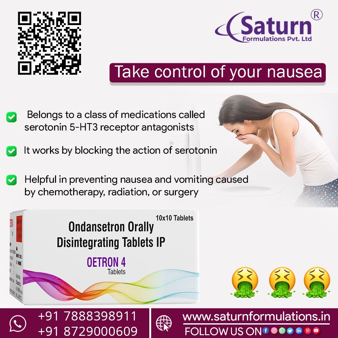 Ondansetron Orally Disintegrating Tablets Oetron 4 Saturn Formulations